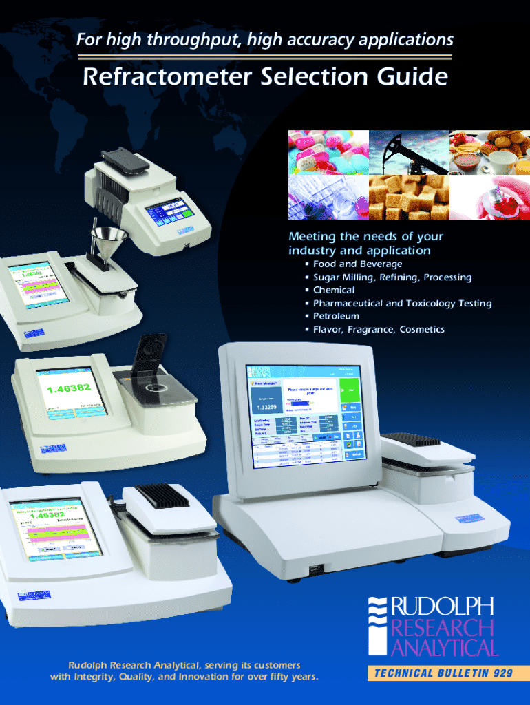 Fillable Online Refractometer Selection Guide for High Throughput and High Accuracy Applications ...