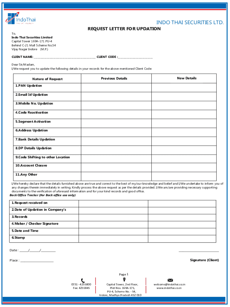 Fillable Online Account Details Addition / Modification / Deletion Request Fax Email Print ...