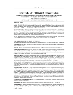 Fillable Online Notice of Privacy Practices Fax Email Print - pdfFiller