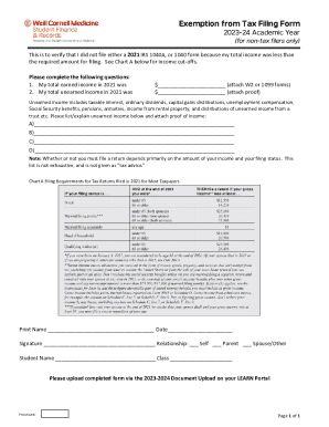 Fillable Online Exemption From Tax Filing for Non-tax Filers Fax Email ...
