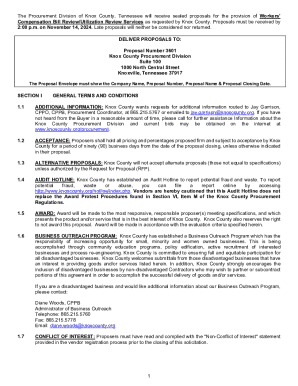 Fillable Online Request for Proposals for Workers’ Compensation Bill ...