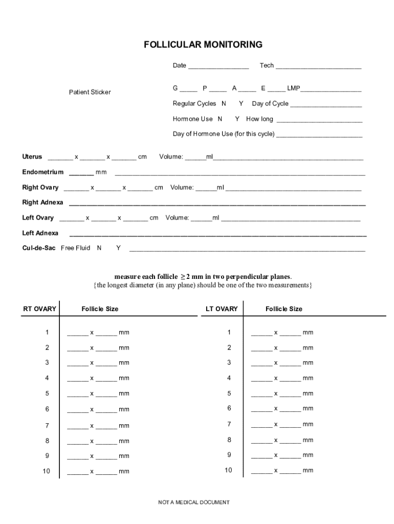 Fillable Online Follicular Study: Scan Purpose, Procedure, Success Rate ...