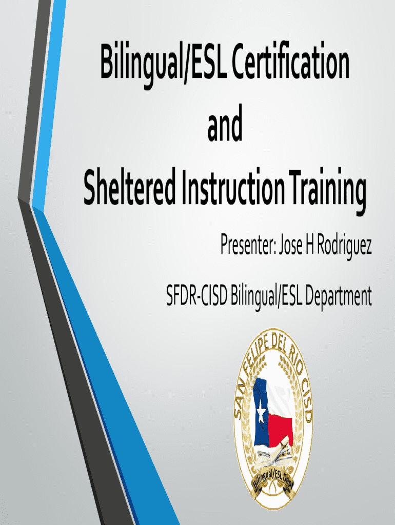 Fillable Online Bilingual/esl Certification Training Overview Fax Email ...