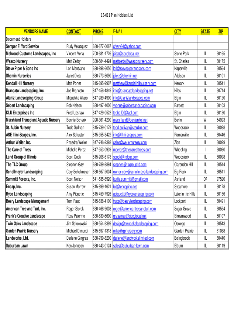 Fillable Online Plan Holders Information Fax Email Print - pdfFiller