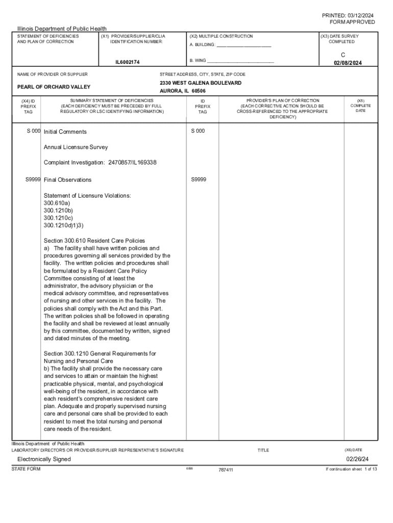 Fillable Online Illinois Department of Public Health - Statement of ...