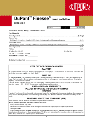 Fillable Online Dupont™ Finesse® Herbicide Label Fax Email Print ...