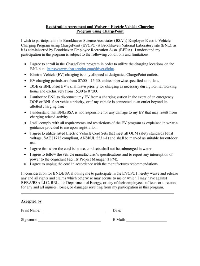 Fillable Online Electric Vehicle Charging Program Using Chargepoint Fax Email Print - pdfFiller