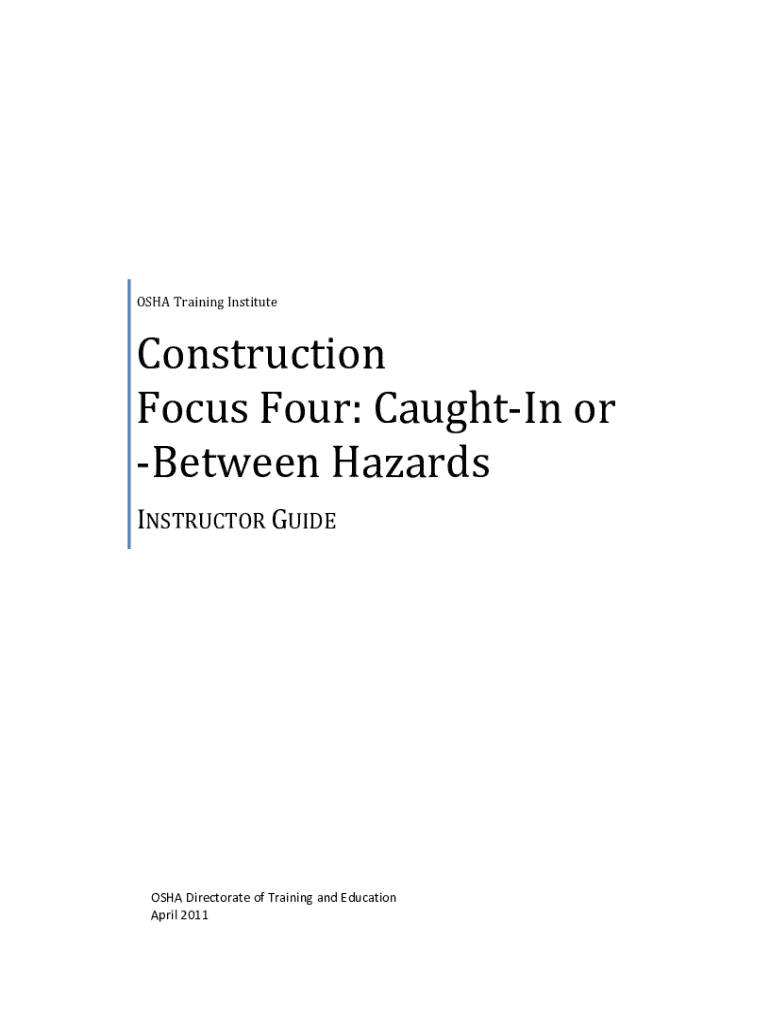 Fillable Online Construction Focus Four: Caught-In or -Between Hazards ...