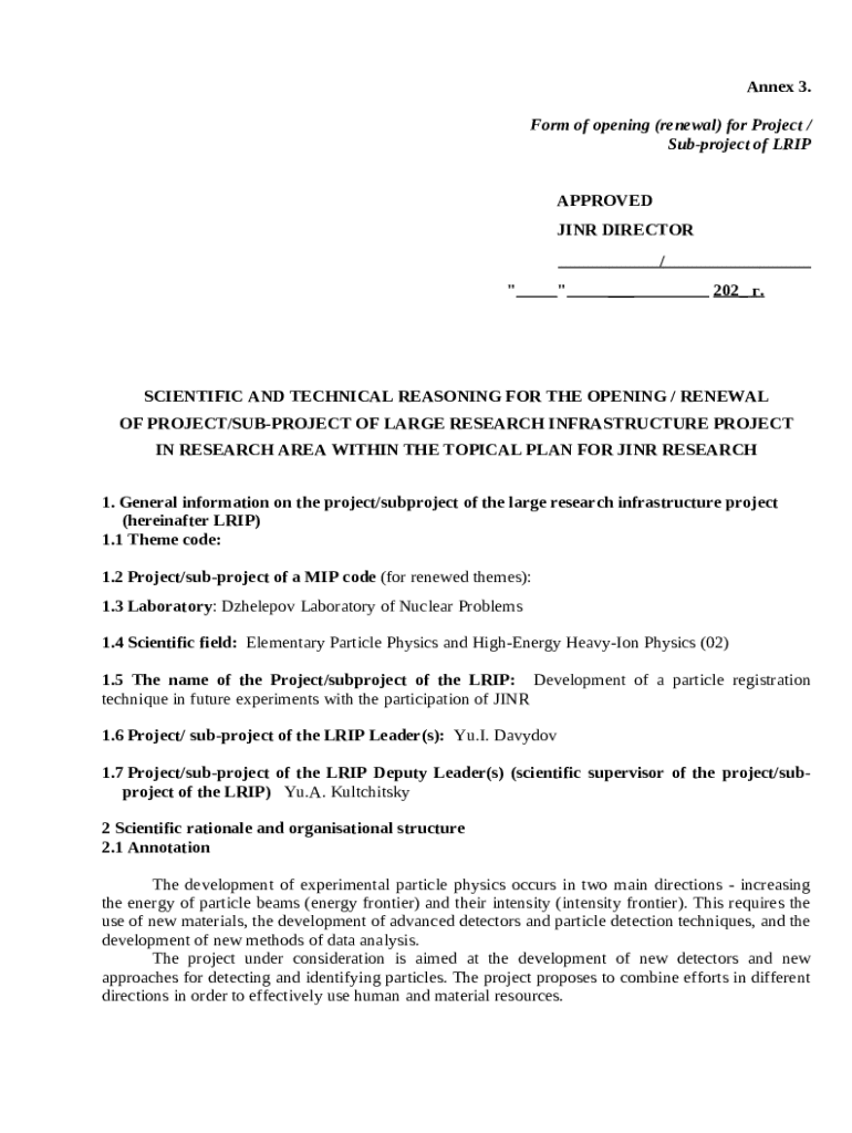 of opening (renewal) for Project / Doc Template | pdfFiller