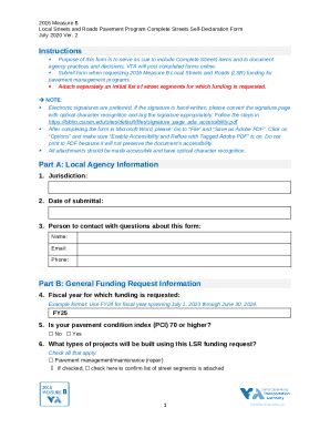 Measure B Local Streets and Roads Funding Request Doc Template | pdfFiller