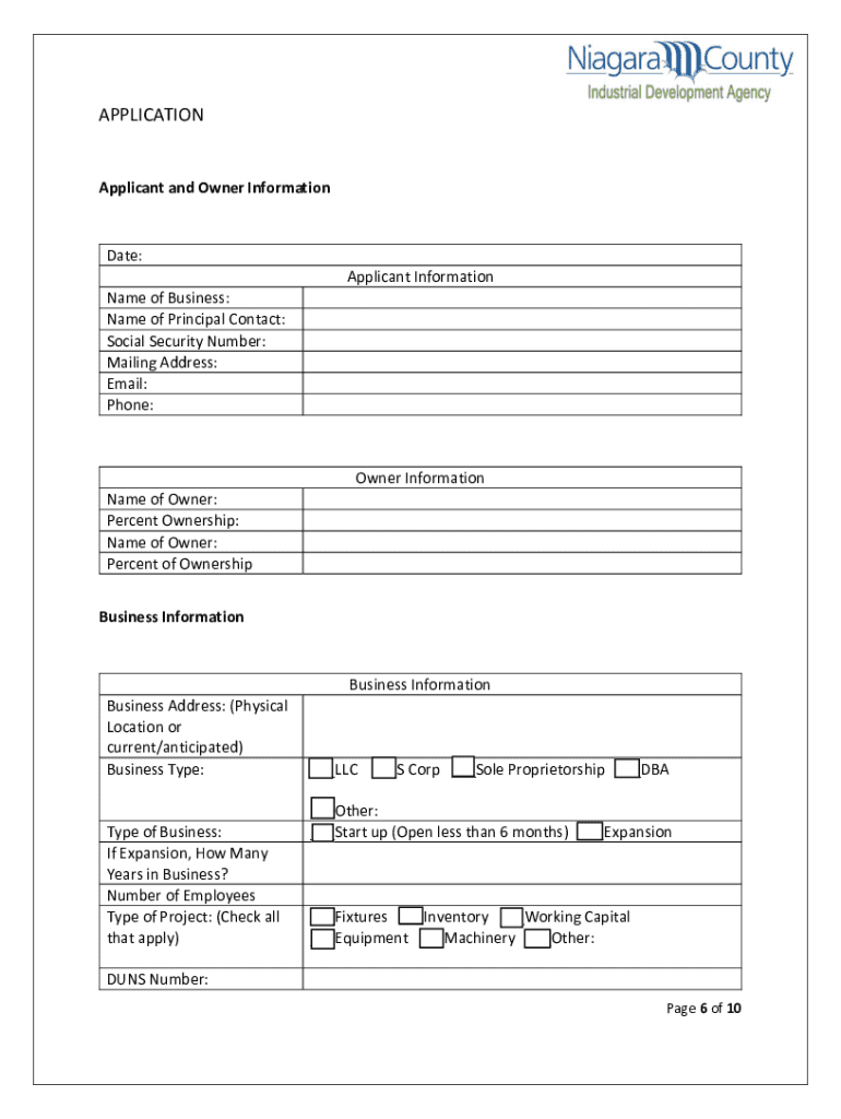 Fillable Online Niagara County Microenterprise Grant Fund Application ...