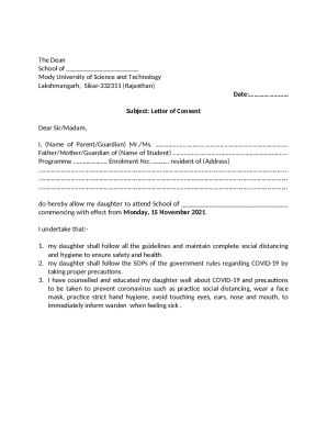 Letter of Consent Doc Template | pdfFiller
