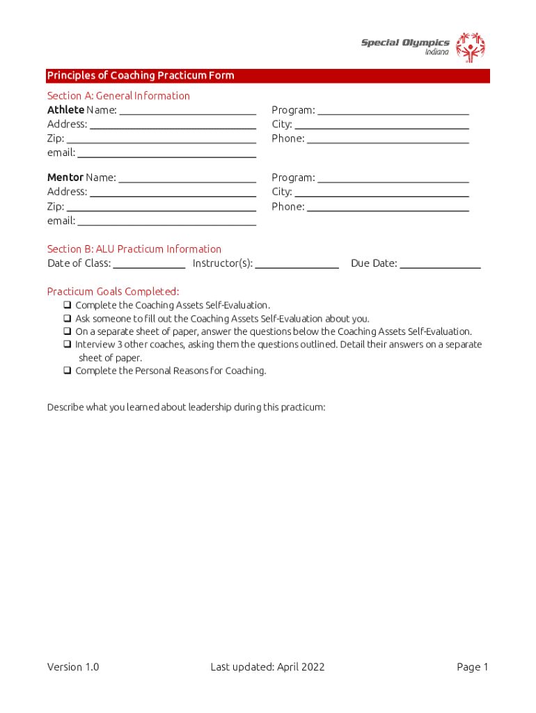 Fillable Online April 2022 Page 1 Principles of Coaching Practicum Form ... Fax Email Print ...