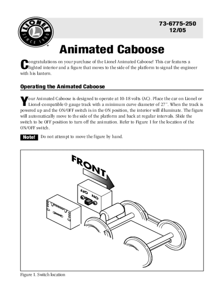 Fillable Online Lionel Animated Caboose Instructions Fax Email Print ...