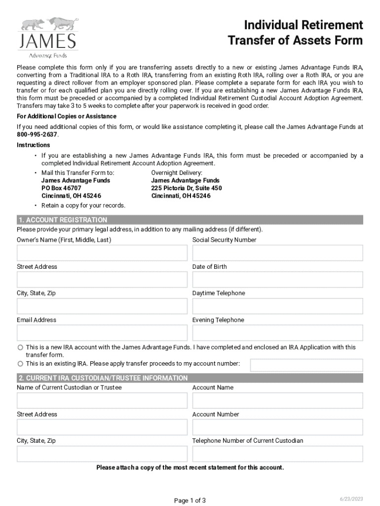 Fillable Online Individual Retirement Transfer of Assets Fax Email ...