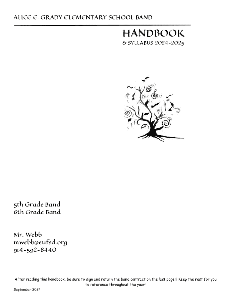 Fillable Online Alice E. Grady Band Handbook Fax Email Print - pdfFiller
