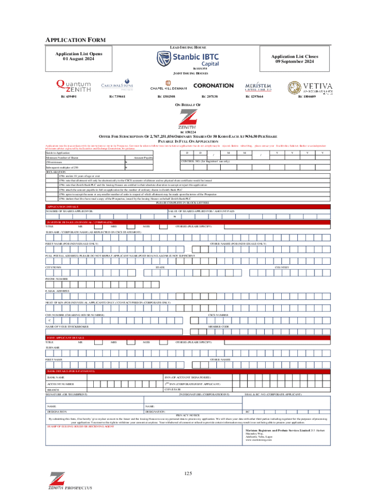 Fillable Online FCMB Public Offer Prospectus Fax Email Print - pdfFiller
