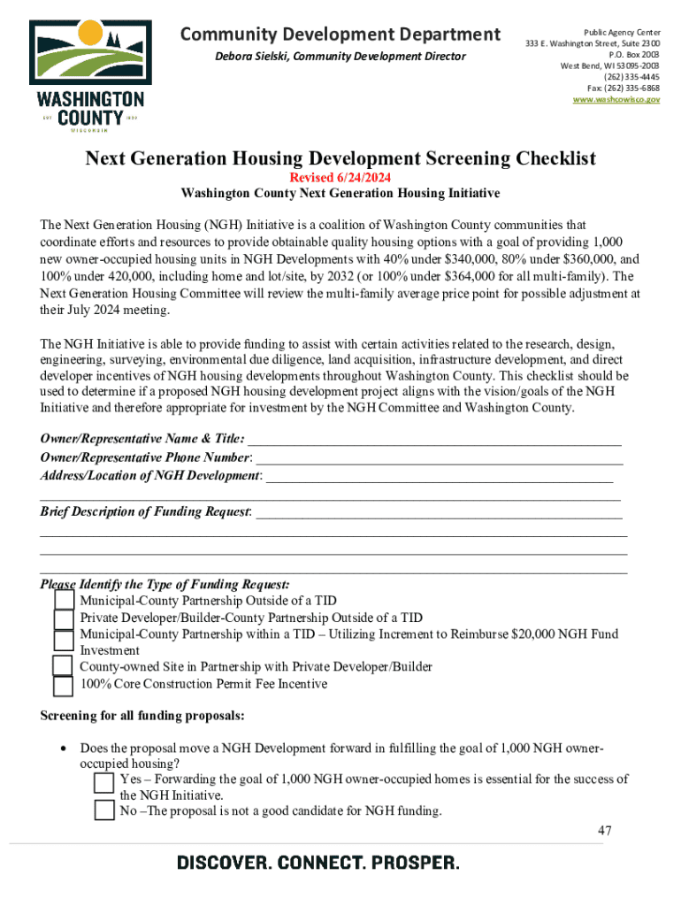 Fillable Online Washington County Next Generation Housing Initiative ...
