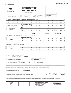 Fillable Online Statement of Organization Fax Email Print - pdfFiller