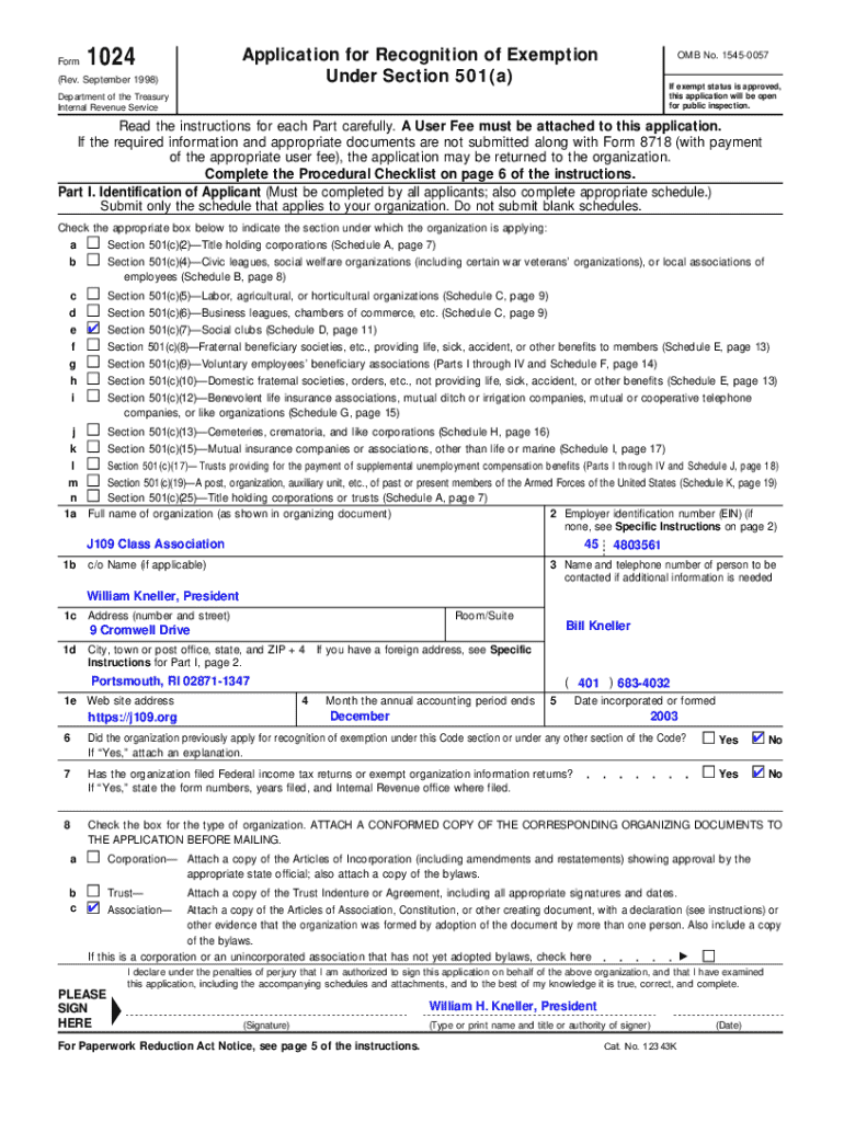 Fillable Online Application for Recognition of Exemption Under Section ...