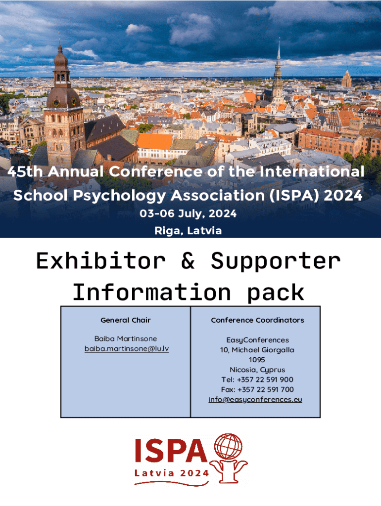 Fillable Online 45th Annual Conference of the International School Psychology Association (ispa ...
