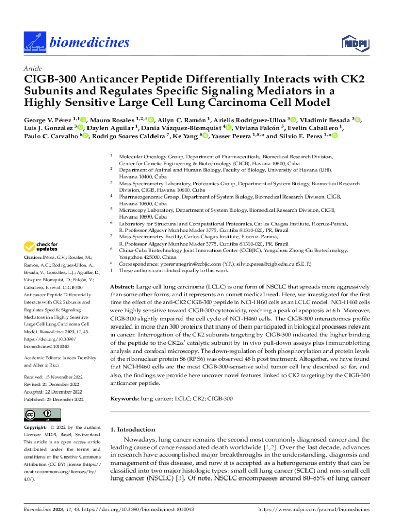 Fillable Online Cigb-300 Anticancer Peptide Differentially Interacts ...