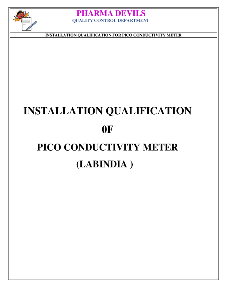 Fillable Online Installation Qualification Protocol for Pico ...