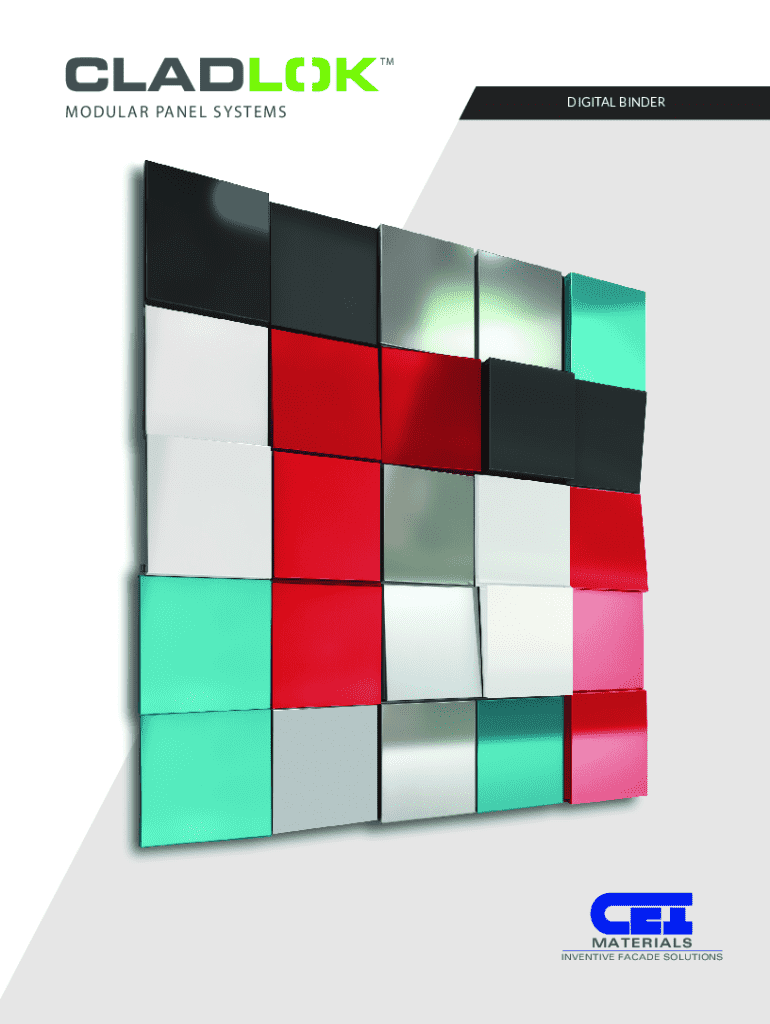 Fillable Online Cladlok Modular Panels System Digital Binder Fax Email Print - pdfFiller