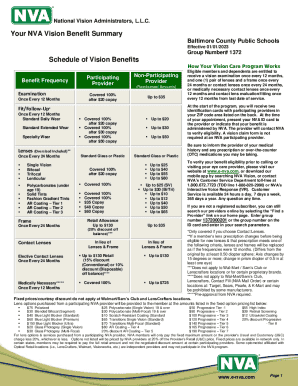 Fillable Online Your Nva Vision Benefit Summary Fax Email Print - pdfFiller