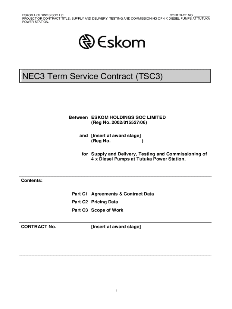 Fillable Online Contract for Supply and Delivery, Testing and ...