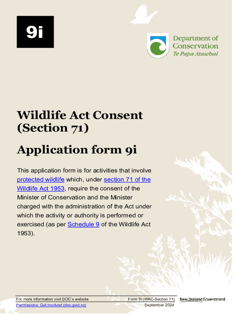 Fillable Online Wildlife Act Consent (section 71) Fax Email Print ...