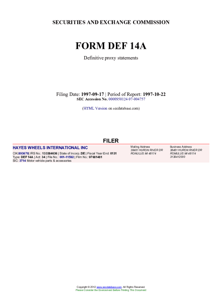 Fillable Online Definitive Proxy Statements Fax Email Print - pdfFiller