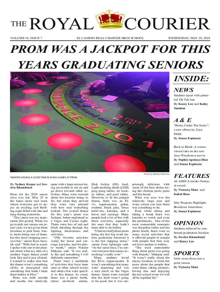 Fillable Online PROM WAS A JACKPOT FOR THIS YEARS GRADUATING ... Fax ...