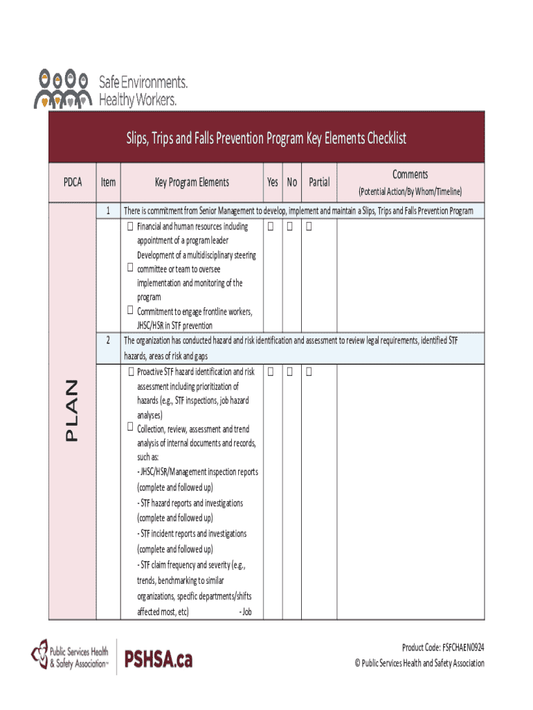 Fillable Online Slips, Trips and Falls Prevention Program Fax Email ...