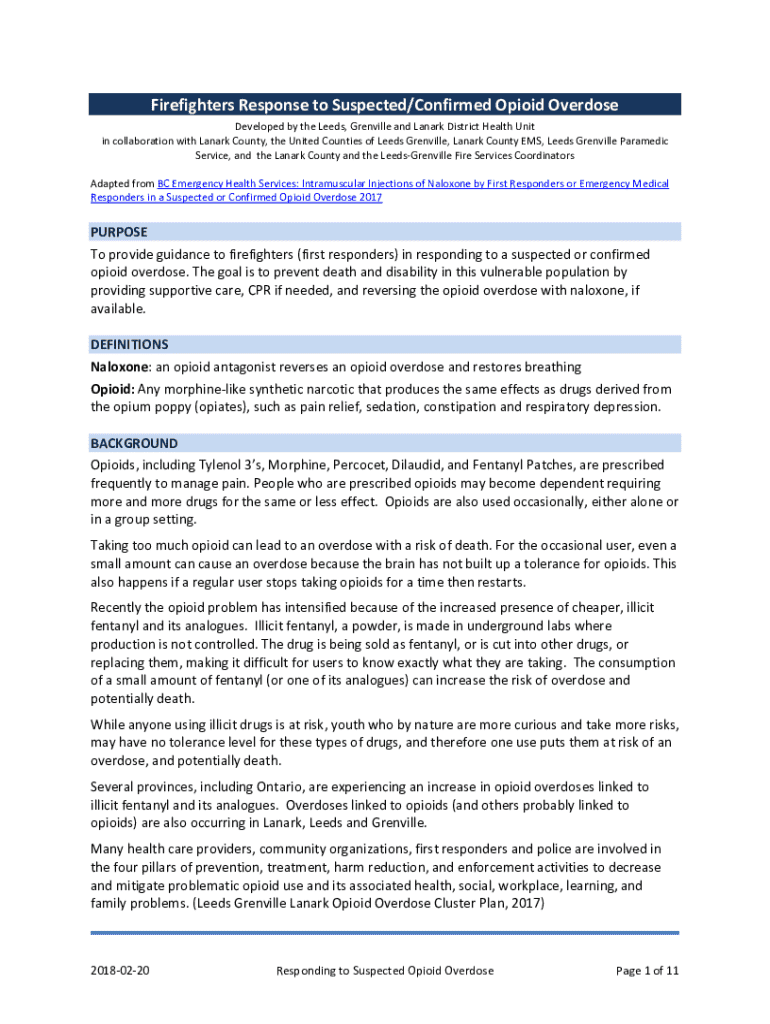 Fillable Online Guidance on Opioid Overdose Response for Firefighters ...