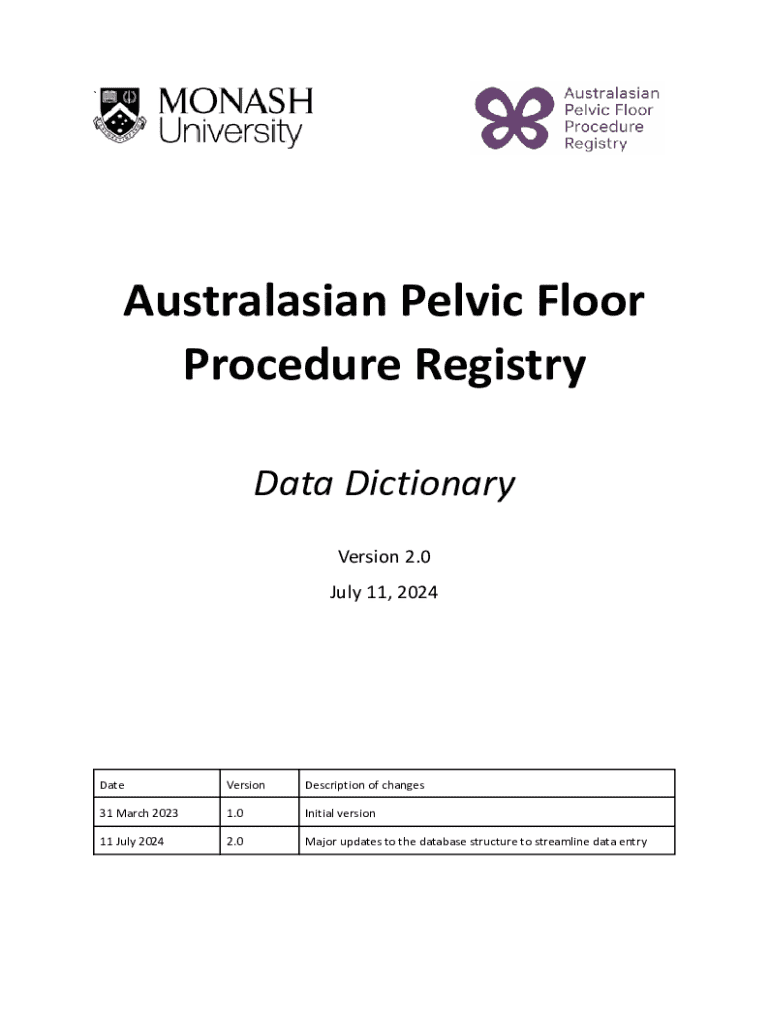 Fillable Online Australasian Pelvic Floor Procedure Registry Fax Email Print - pdfFiller
