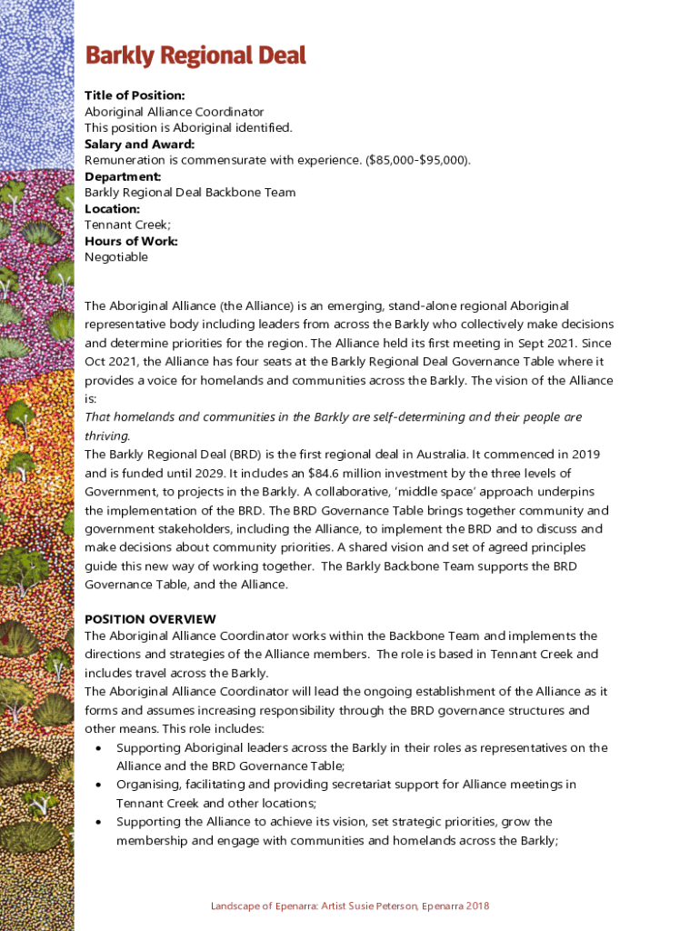 Fillable Online Aboriginal Alliance Coordinator Fax Email Print - pdfFiller