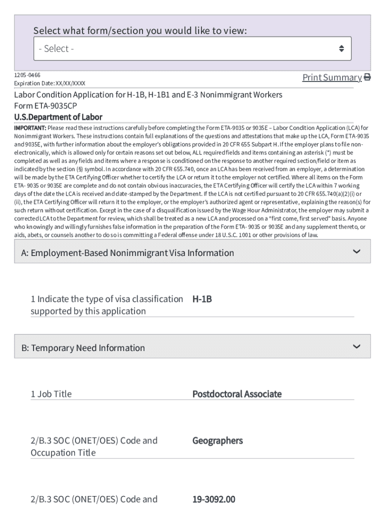 Fillable Online Labor Condition Applications - Cornell. International Services Fax Email Print ...