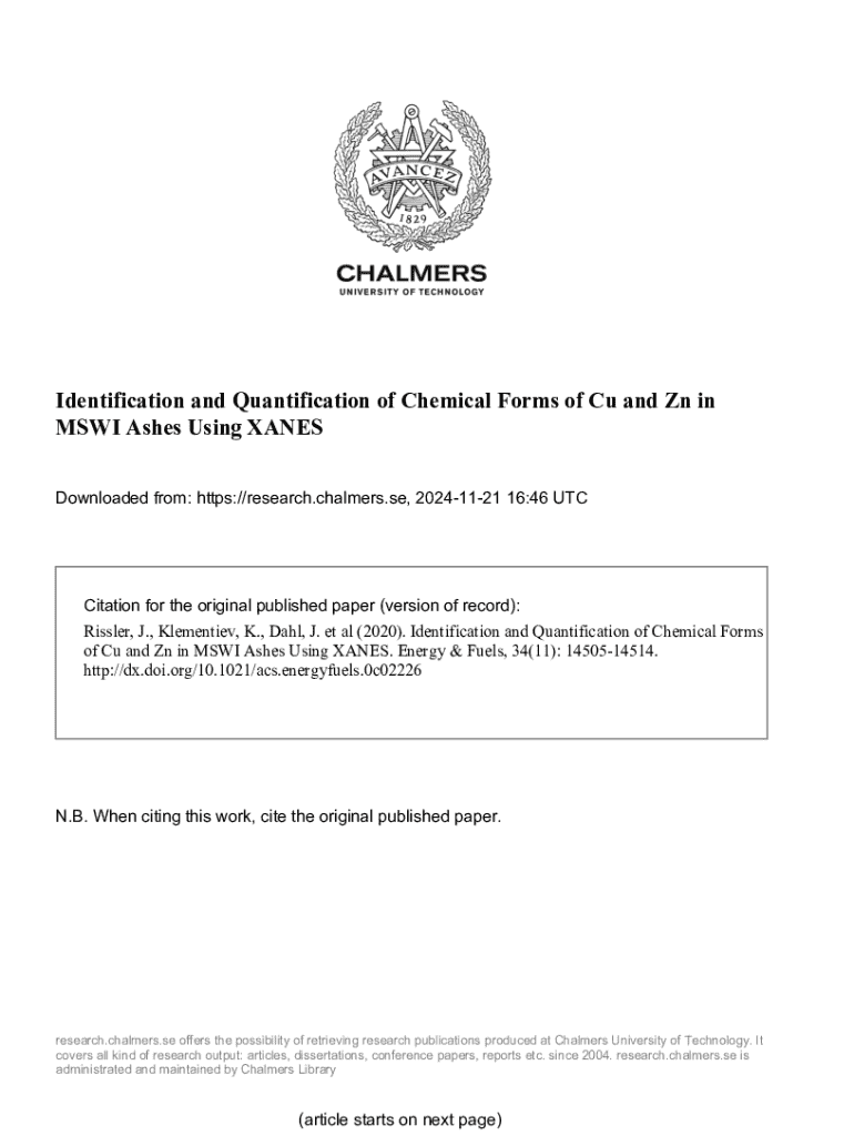Fillable Online Identification and Quantification of Chemical Forms of ...