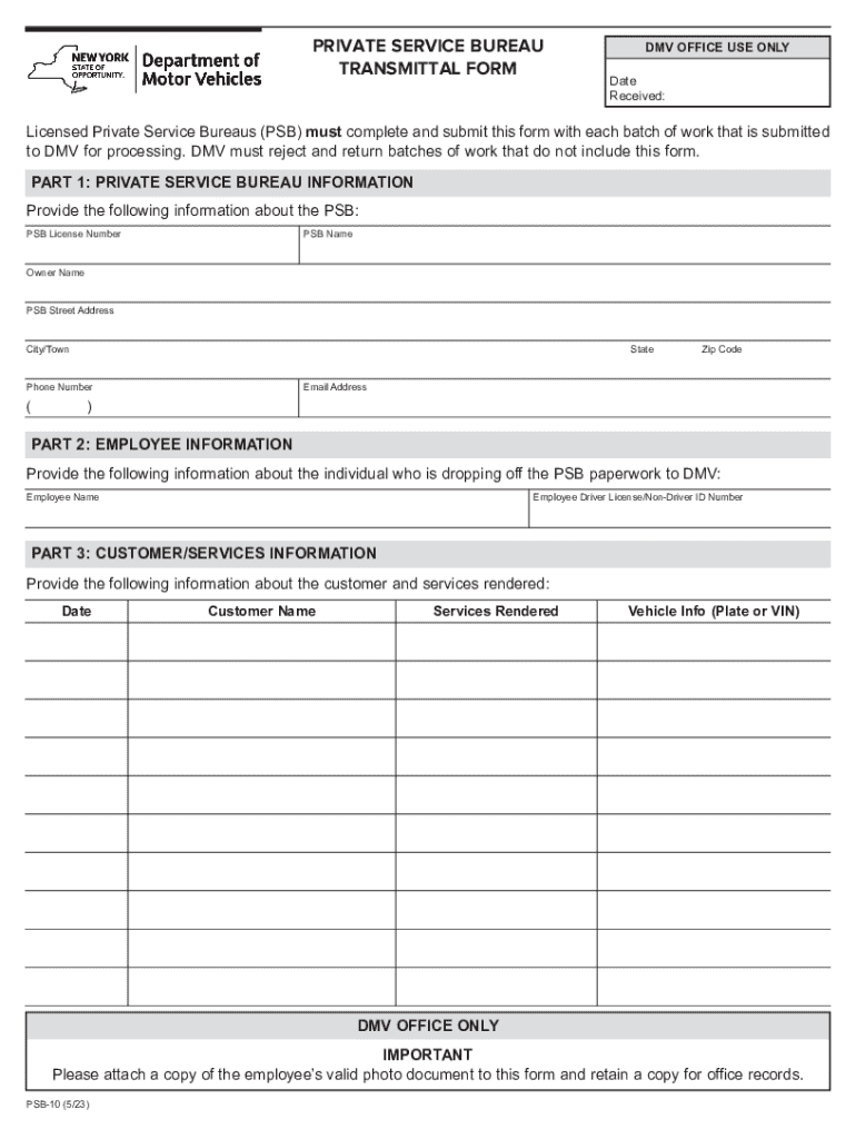 Fillable Online dmv ny new state dmv psb fees form Fax Email: Fill out & sign online | DocHub