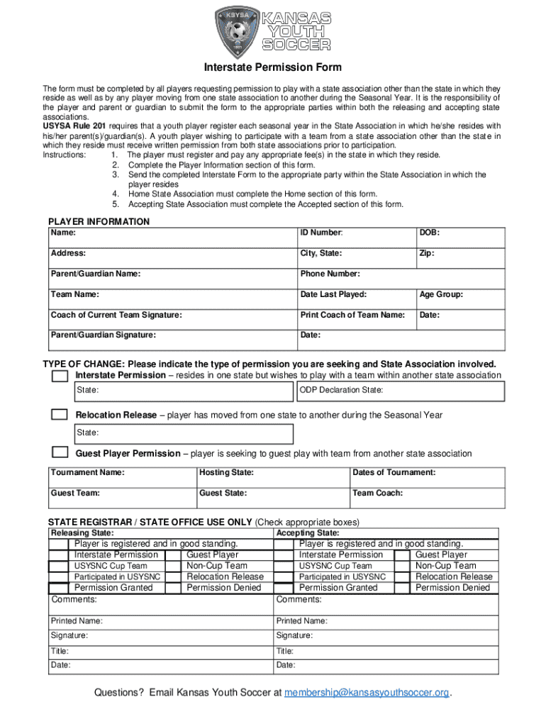 Fillable Online Interstate Permission Request Fax Email Print - pdfFiller