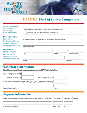 Fillable Online Pledge Donation Form Fax Email Print - pdfFiller