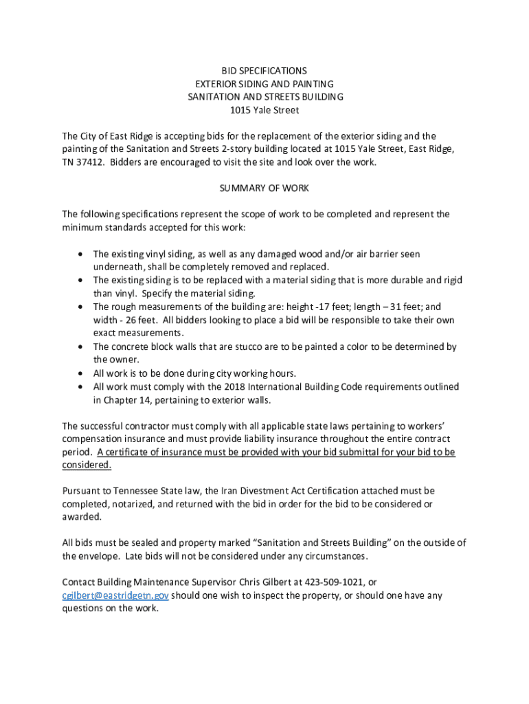 Fillable Online Exterior Siding and Painting Bid Proposal Fax Email ...