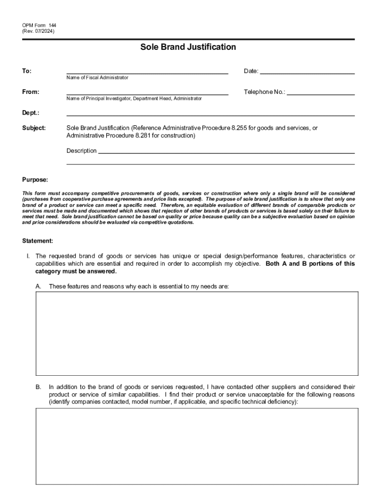 Fillable Online OPM Form 144 - redline Fax Email Print - pdfFiller