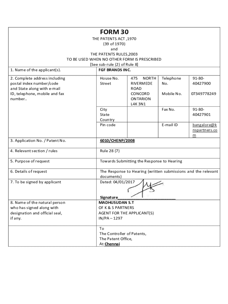 Fillable Online Application for Grant of Patent Fax Email Print - pdfFiller