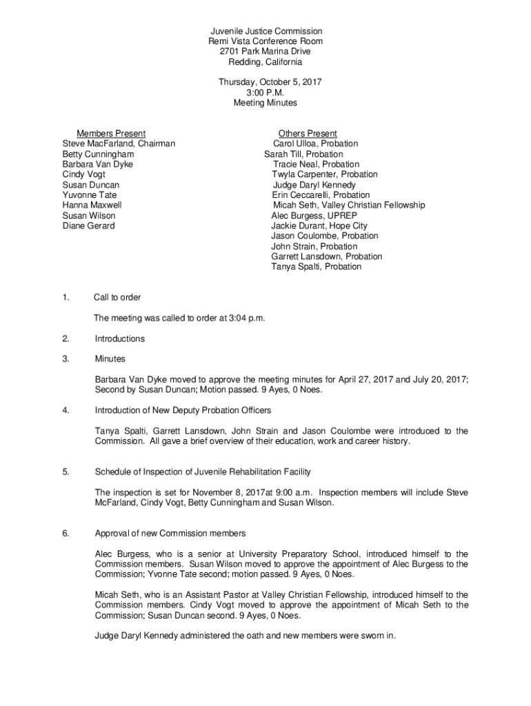 Fillable Online Juvenile Justice Commission Remi Vista Conference ...