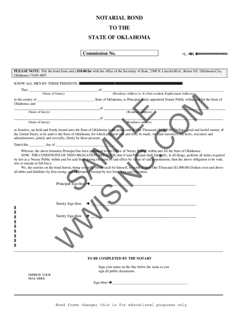 Fillable Online Fillable Online NOTARIAL BOND Fax Email Print Fax Email ...