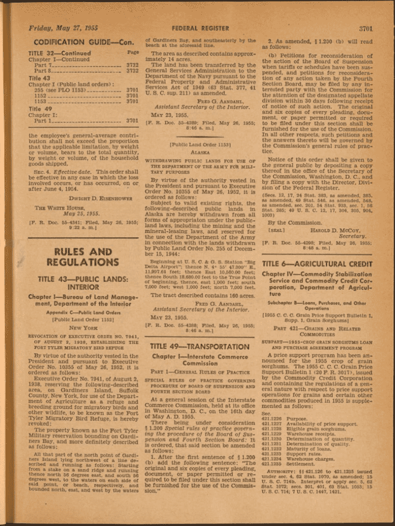 Fillable Online Federal Register Fax Email Print - pdfFiller