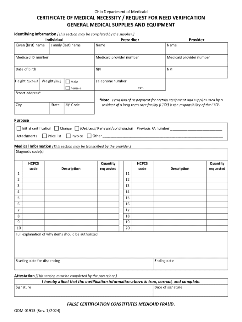 Fillable Online CERTIFICATE OF MEDICAL NECESSITY / REQUEST FOR ... Fax Email Print - pdfFiller