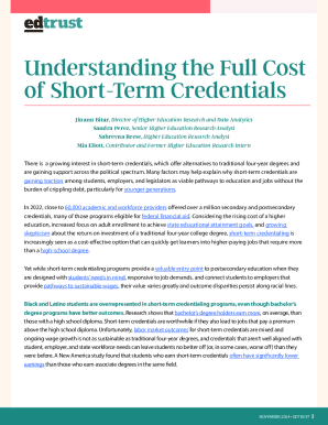 Fillable Online Understanding the Full Cost of Short-term Credentials ...